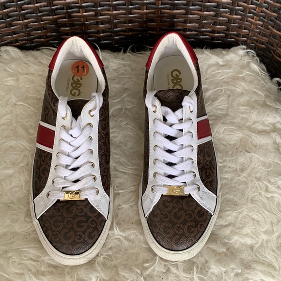 BCBG | Shoes | Bcbg Los Angeles Signature Men Cognac Sneakers | Poshmark